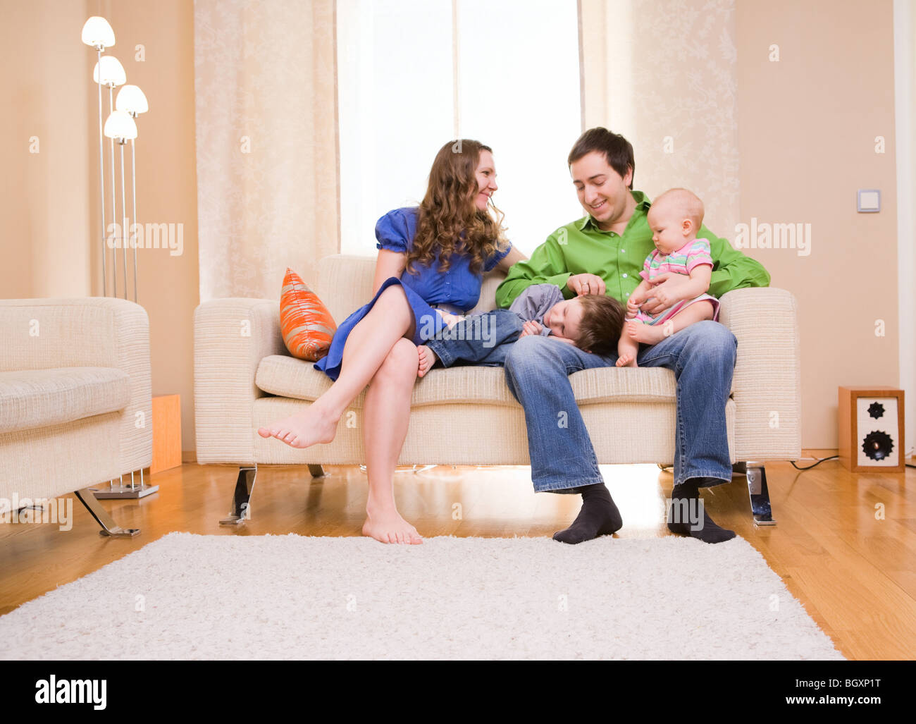 Family at Home Stock Photo - Alamy