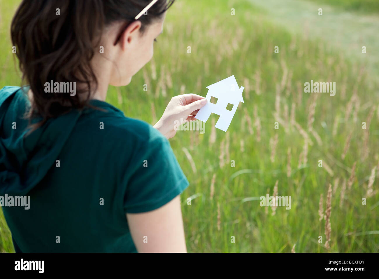 Paper cut eco house hi-res stock photography and images - Alamy