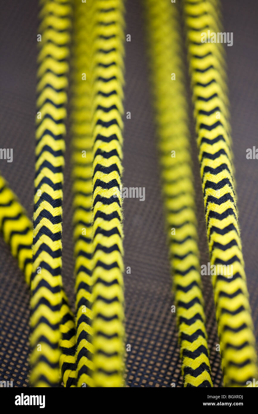 Yellow And Black Rope Stock Photo - Alamy