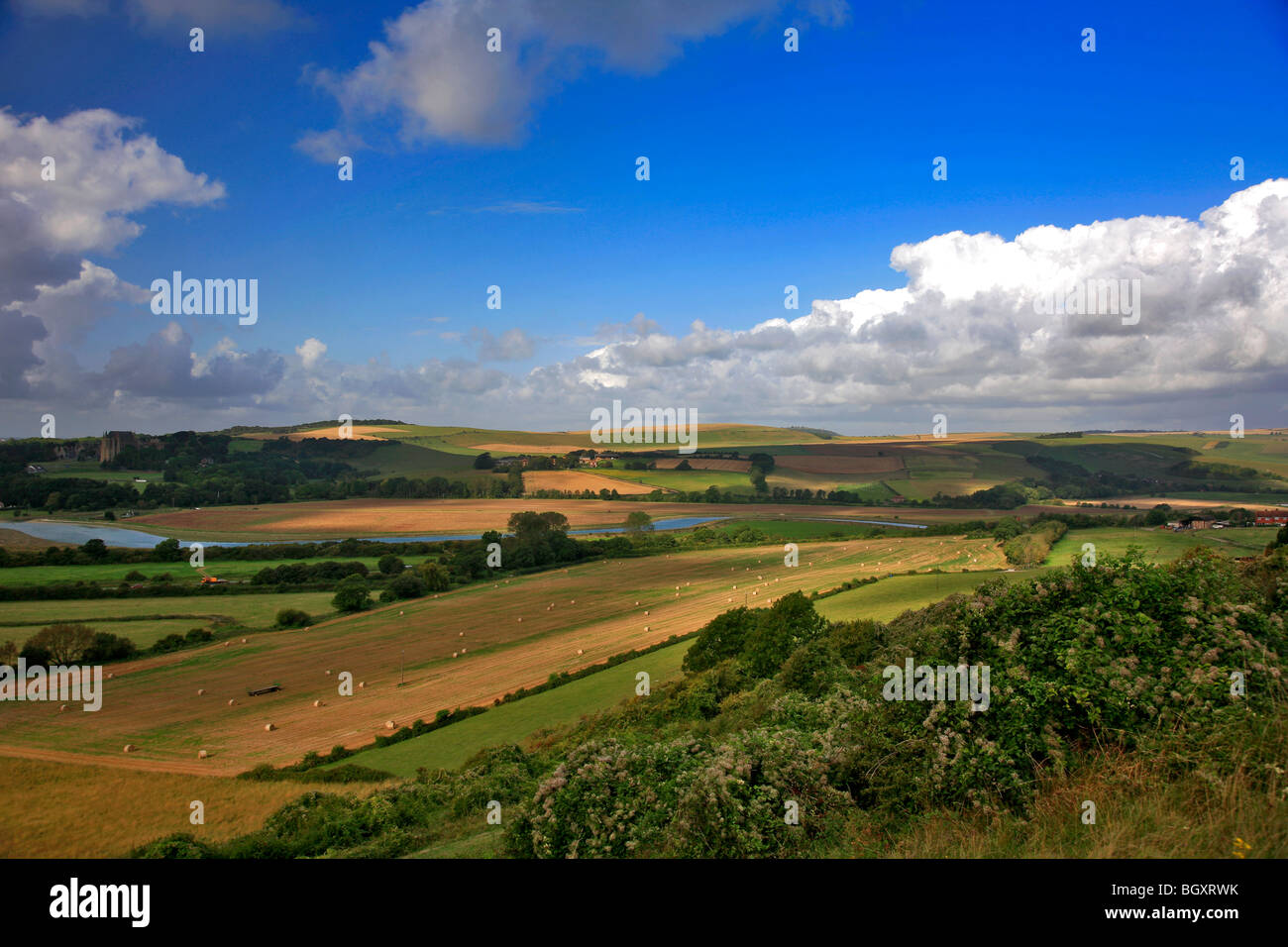 River Adur Valley Lancing village South Downs National Park Sussex ...