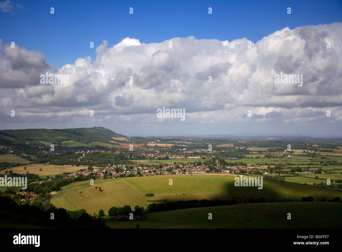 Landscape Views Upper Beeding village South Downs National Park Sussex ...