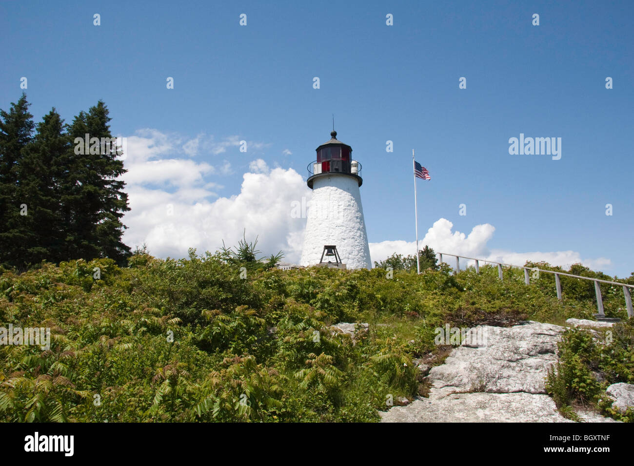 Burnt Island Lighthouse in Booth Bay Stock Photo - Alamy