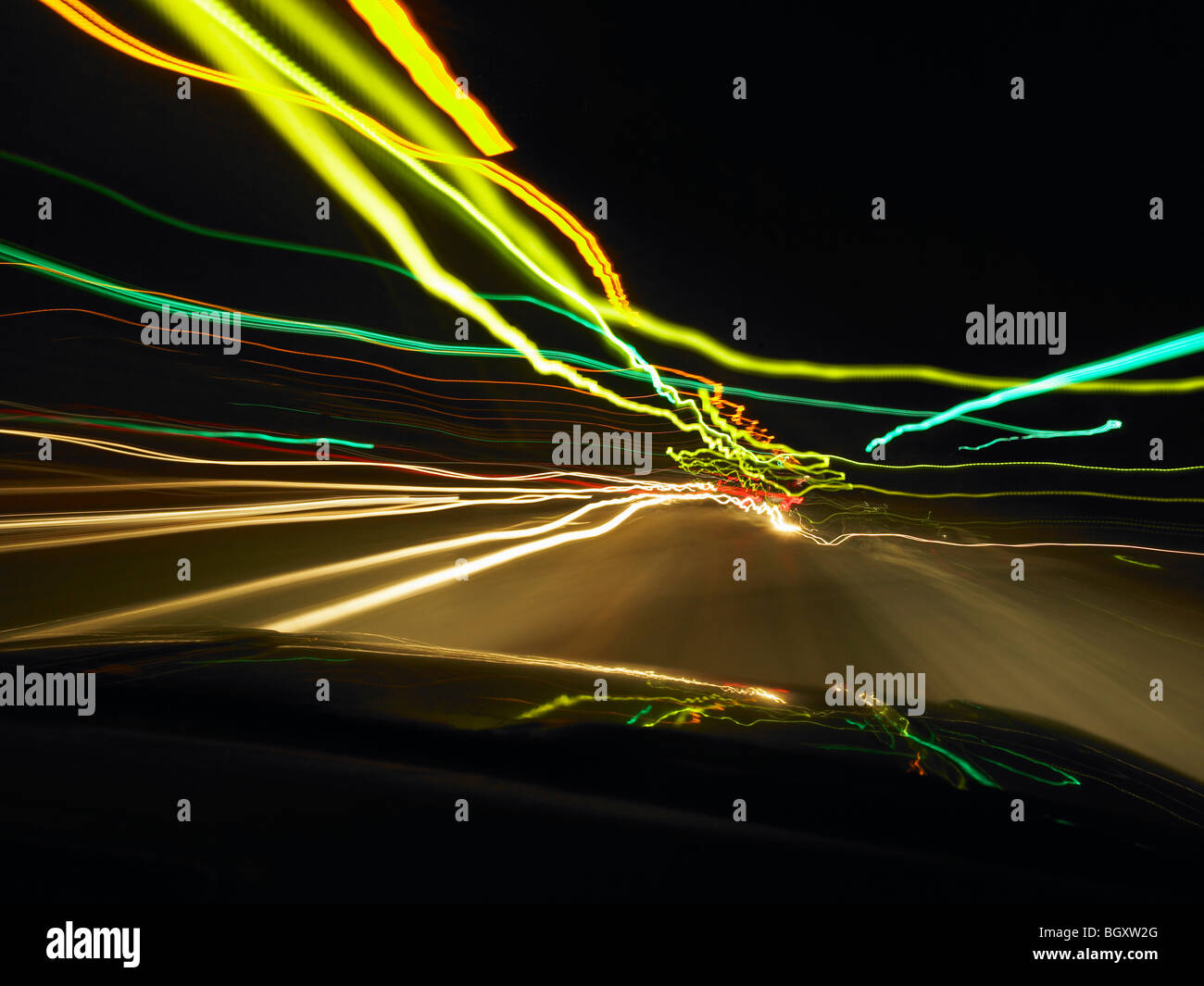 Car night driving outside hi-res stock photography and images - Alamy