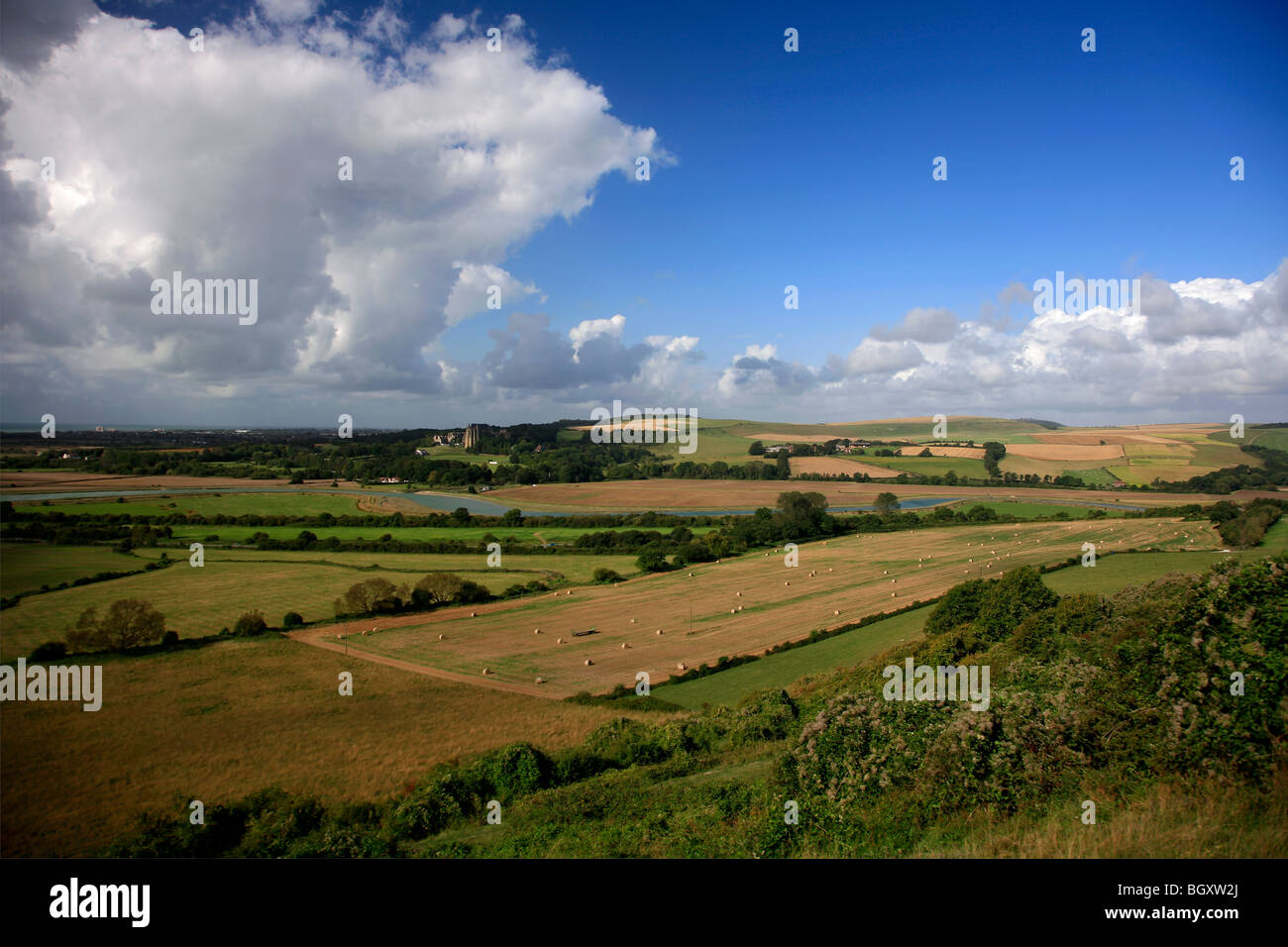 River Adur Valley Lancing village South Downs National Park Sussex ...