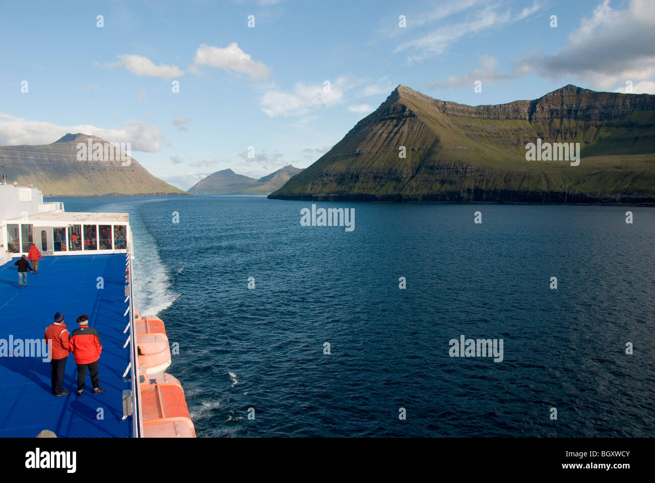 Island landscape and ferry Stock Photo - Alamy