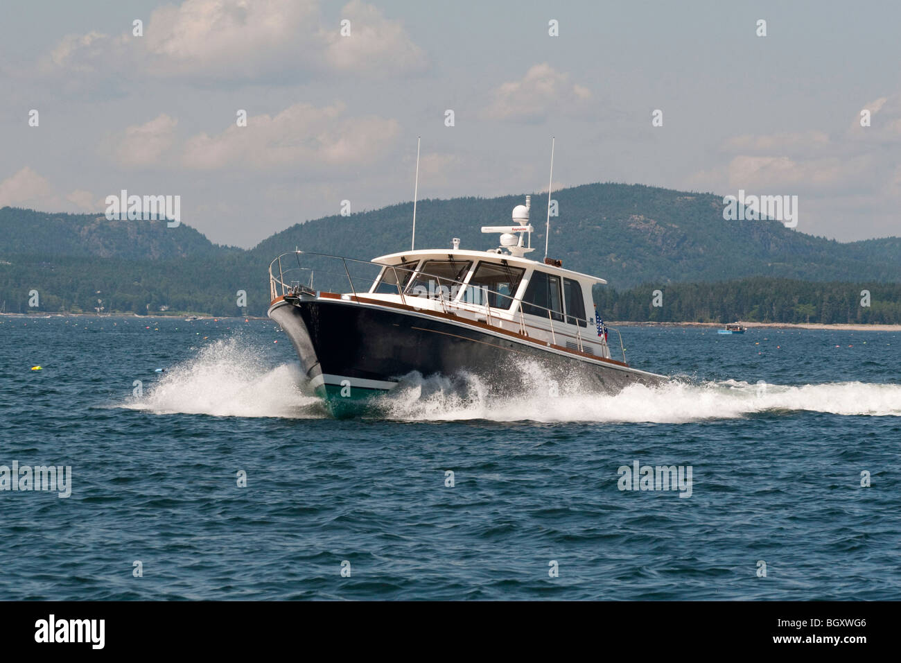 Motorboating in Maine Stock Photo - Alamy