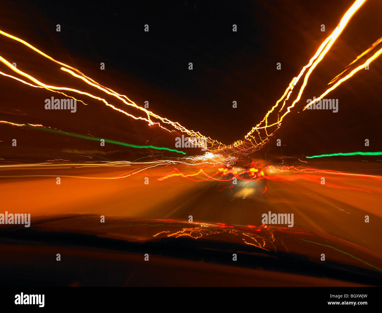 Car night driving outside hi-res stock photography and images - Alamy