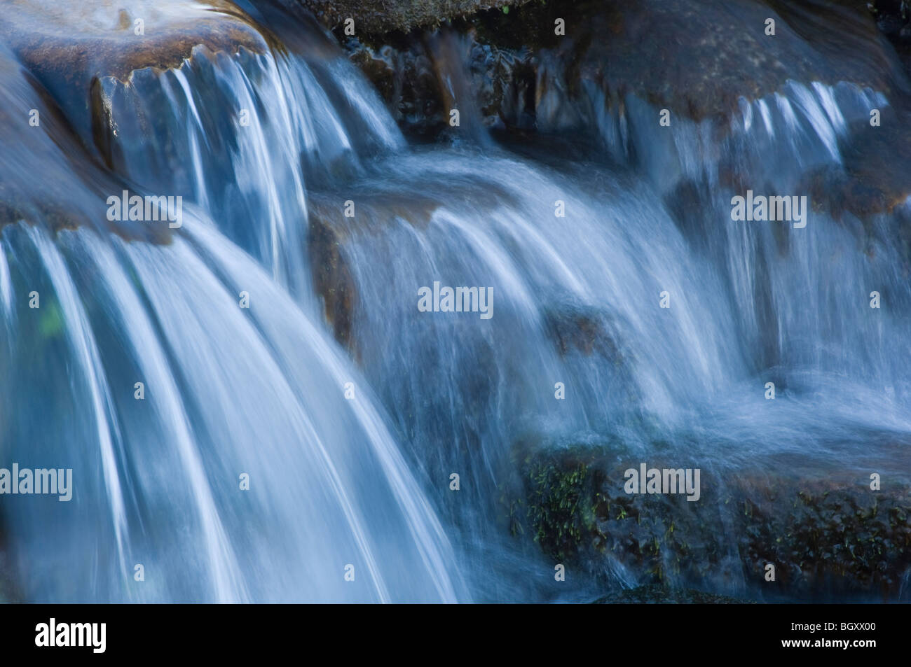 Silky clear water cascades over rocks-Giant Springs State Park, Montana ...