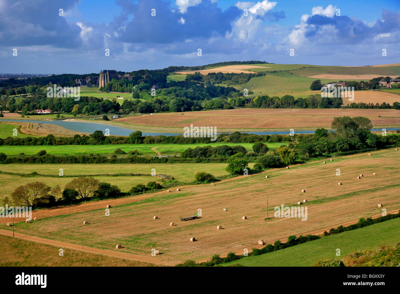 River Adur Valley Lancing village South Downs National Park Sussex ...