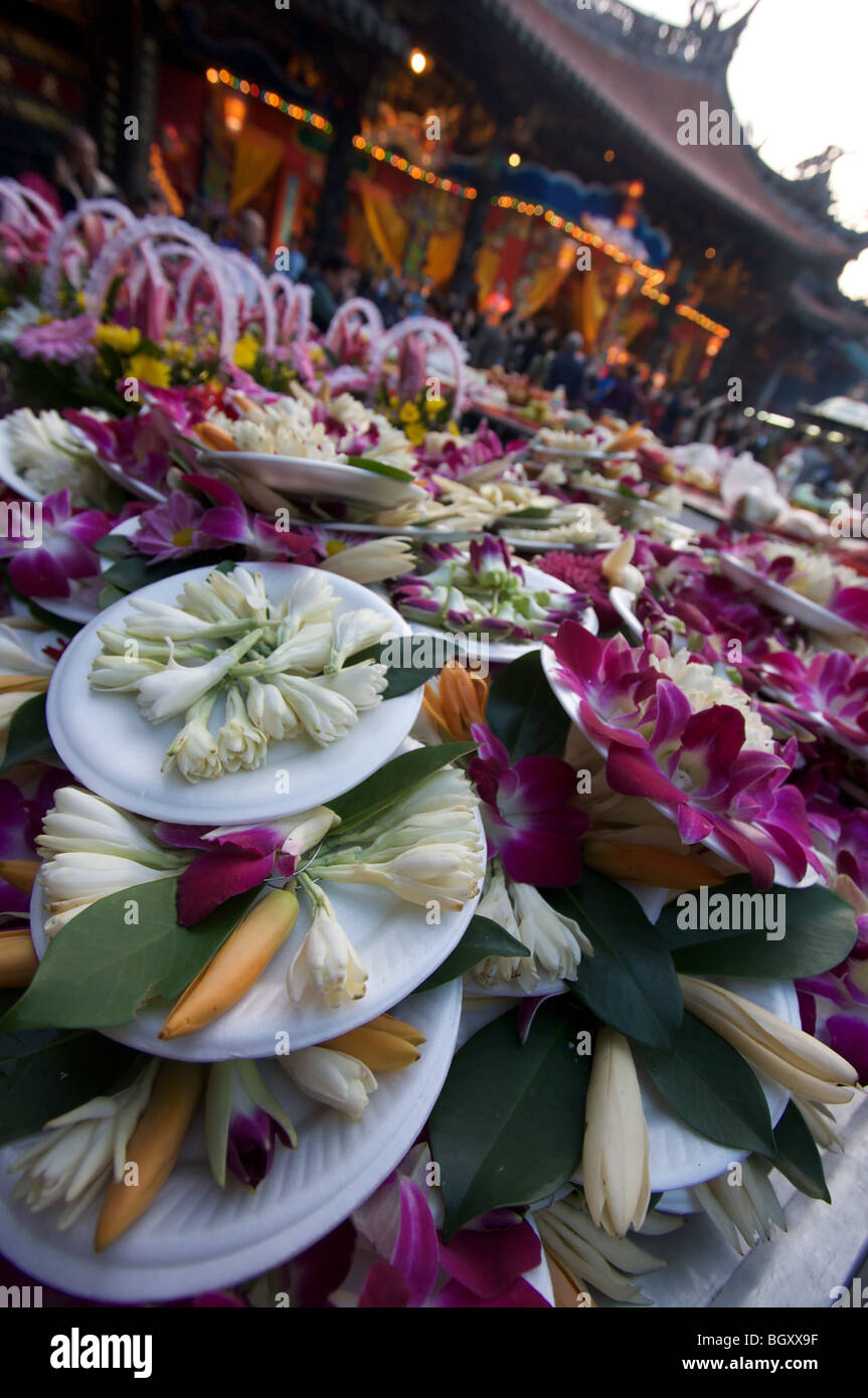 flowers for offerings, shandao temple Stock Photo - Alamy