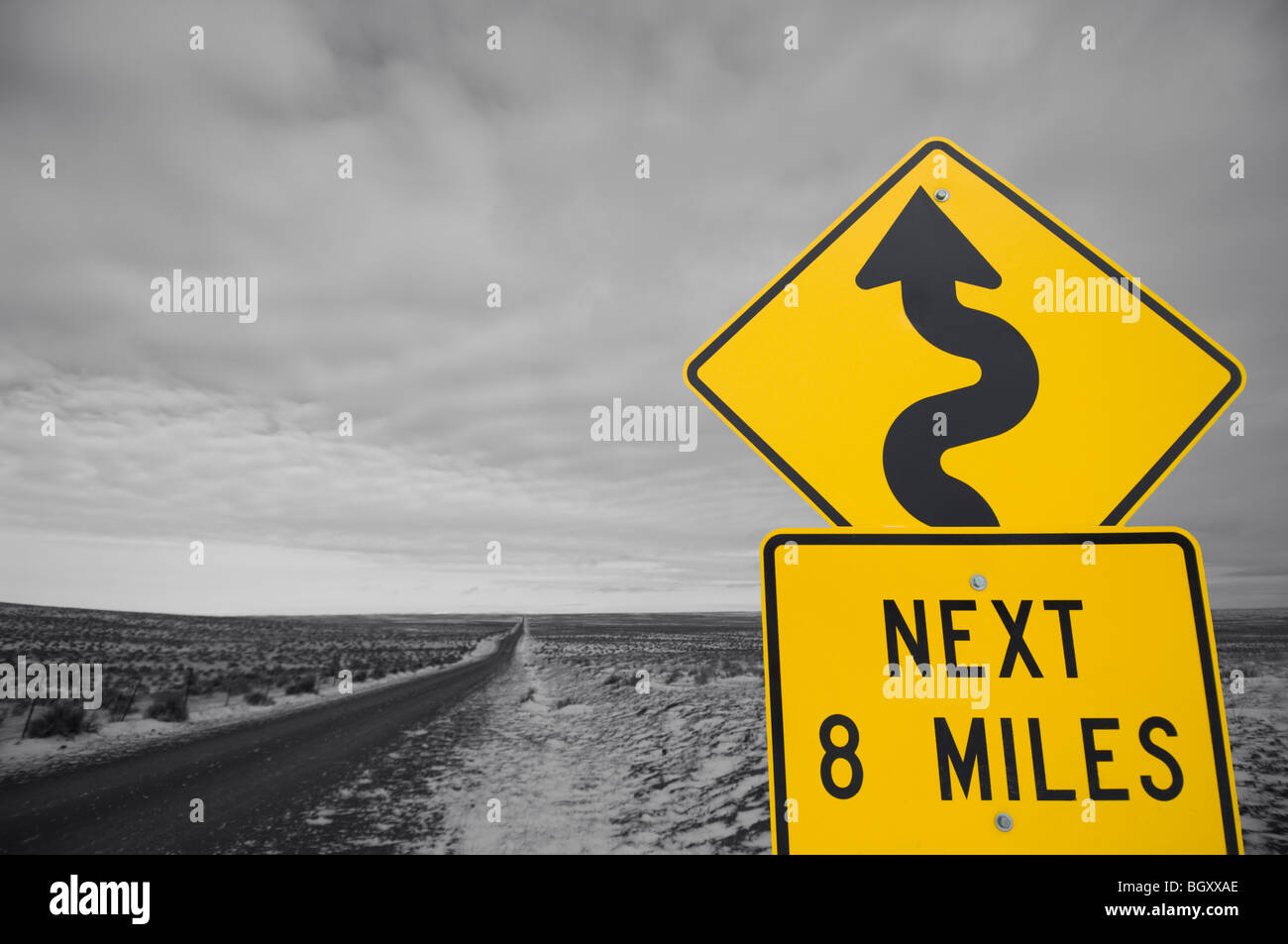 Lonely road nowhere sign hi-res stock photography and images - Alamy