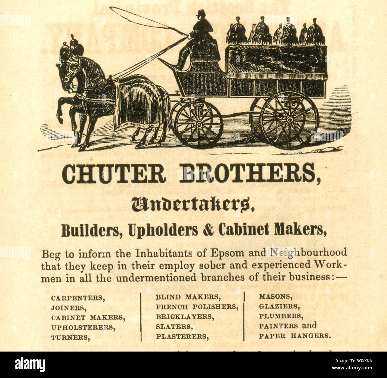 Chuter brothers undertakers hi-res stock photography and images - Alamy