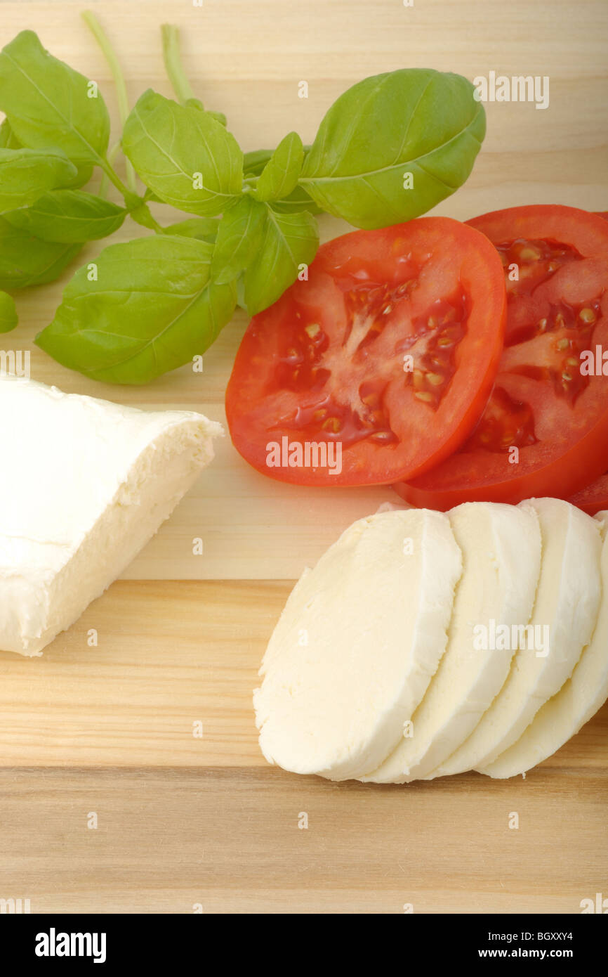 Closeup of an caprese ingredients Stock Photo - Alamy