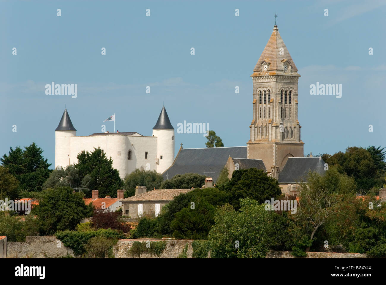 Castle and Church Stock Photo - Alamy