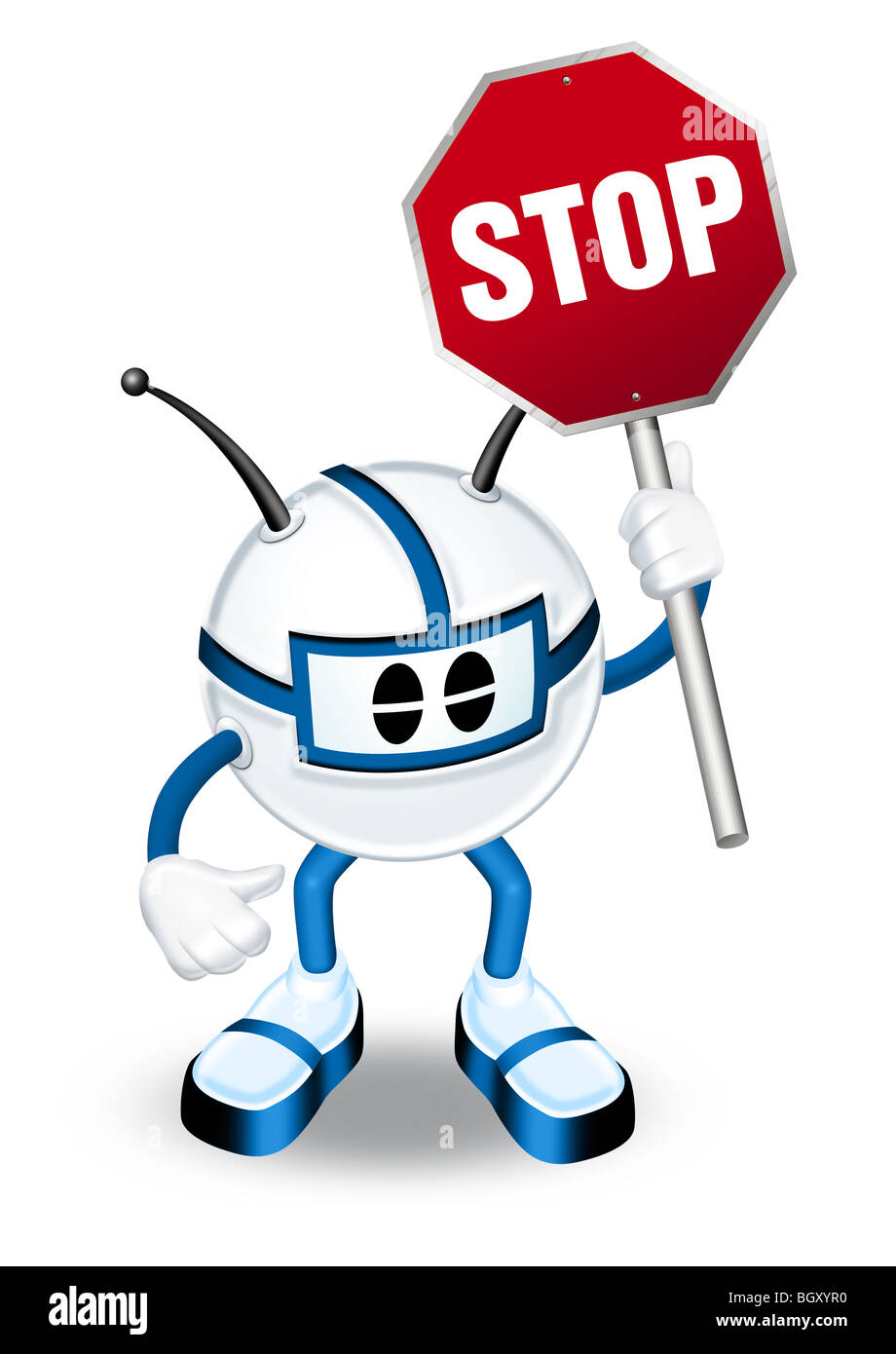 3d man stop sign illustration hi-res stock photography and images - Alamy