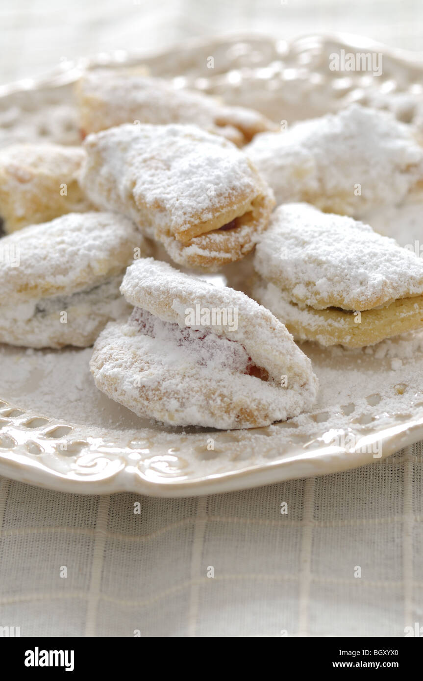 Traditional bulgarian cookies filled with lokum (like turkish delight ...