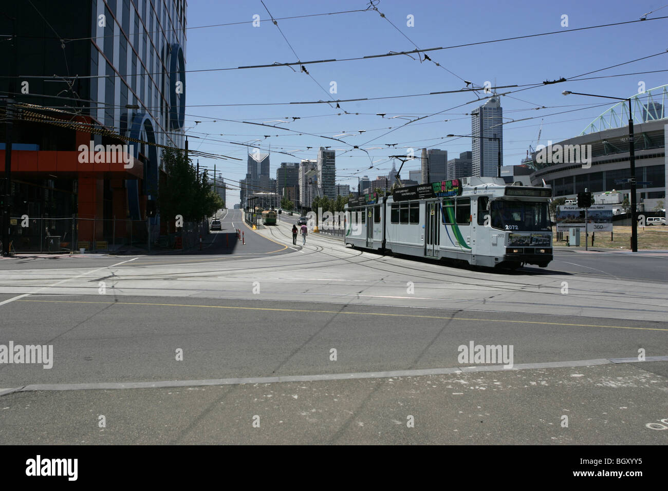 Australia Australian melbourne tram tramlines Stock Photo - Alamy