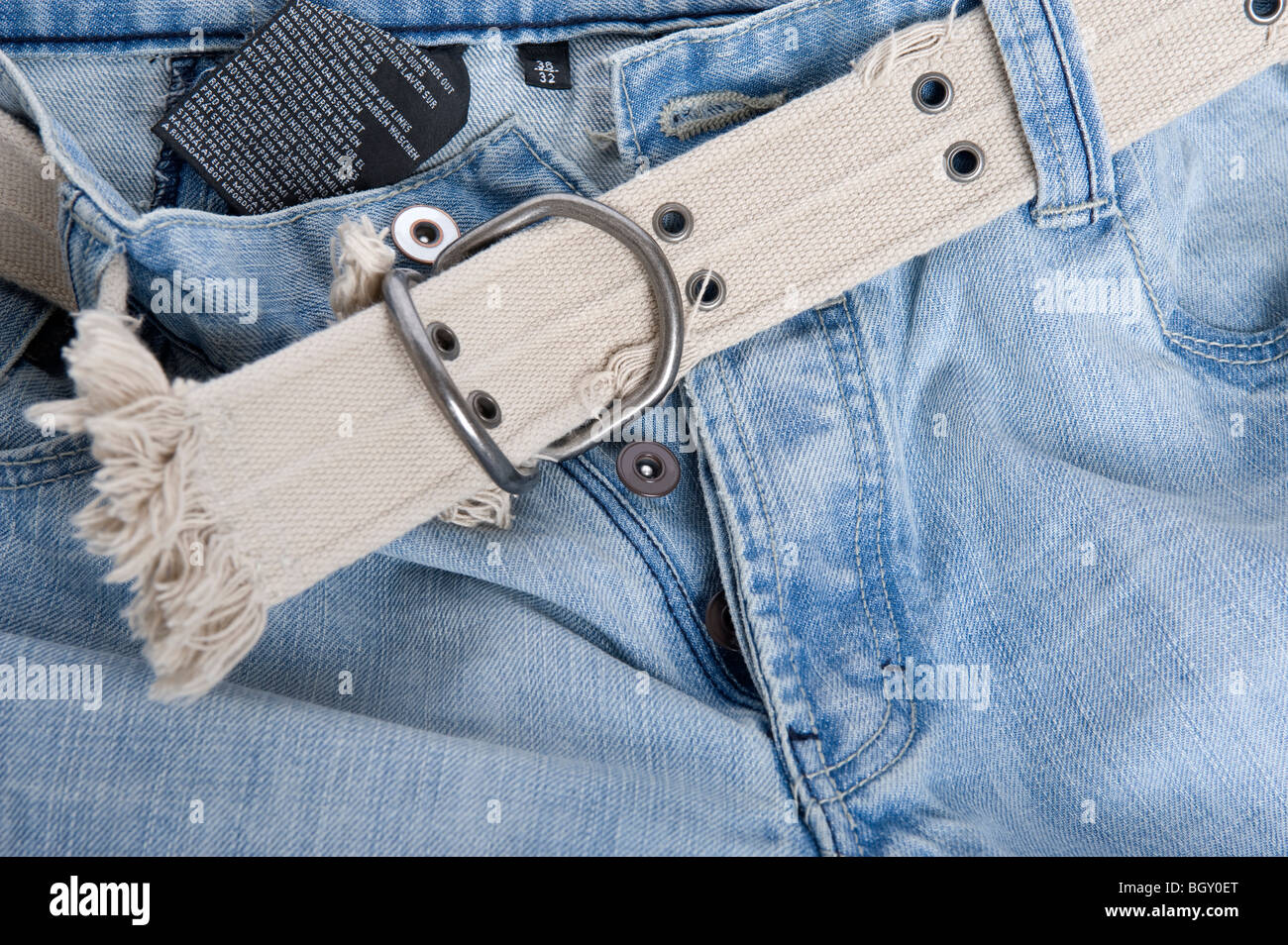object on white - clothes jeans close up Stock Photo - Alamy