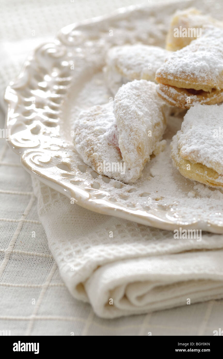 Traditional bulgarian cookies filled with lokum (like turkish delight ...