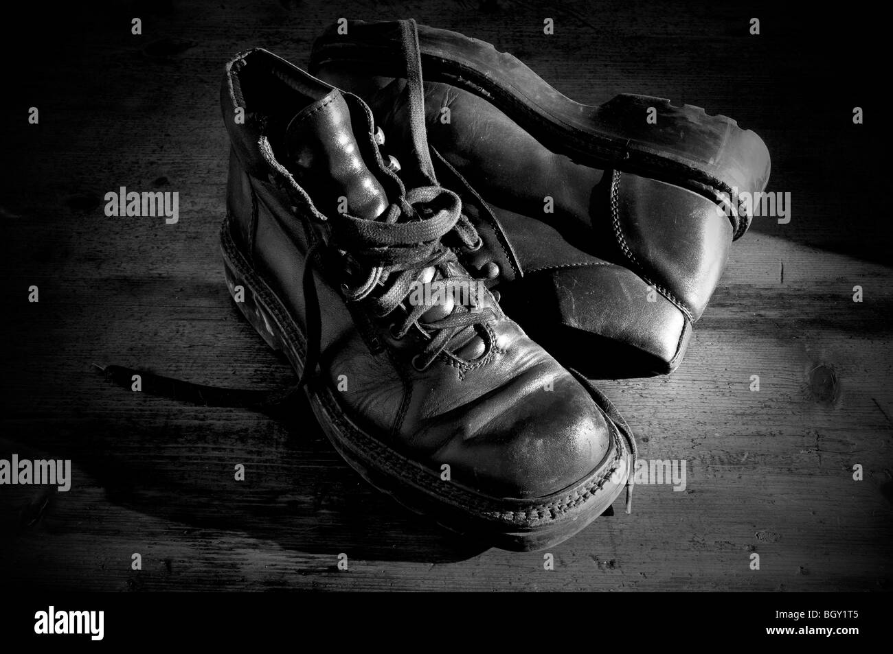 Black old shoes hi-res stock photography and images - Alamy
