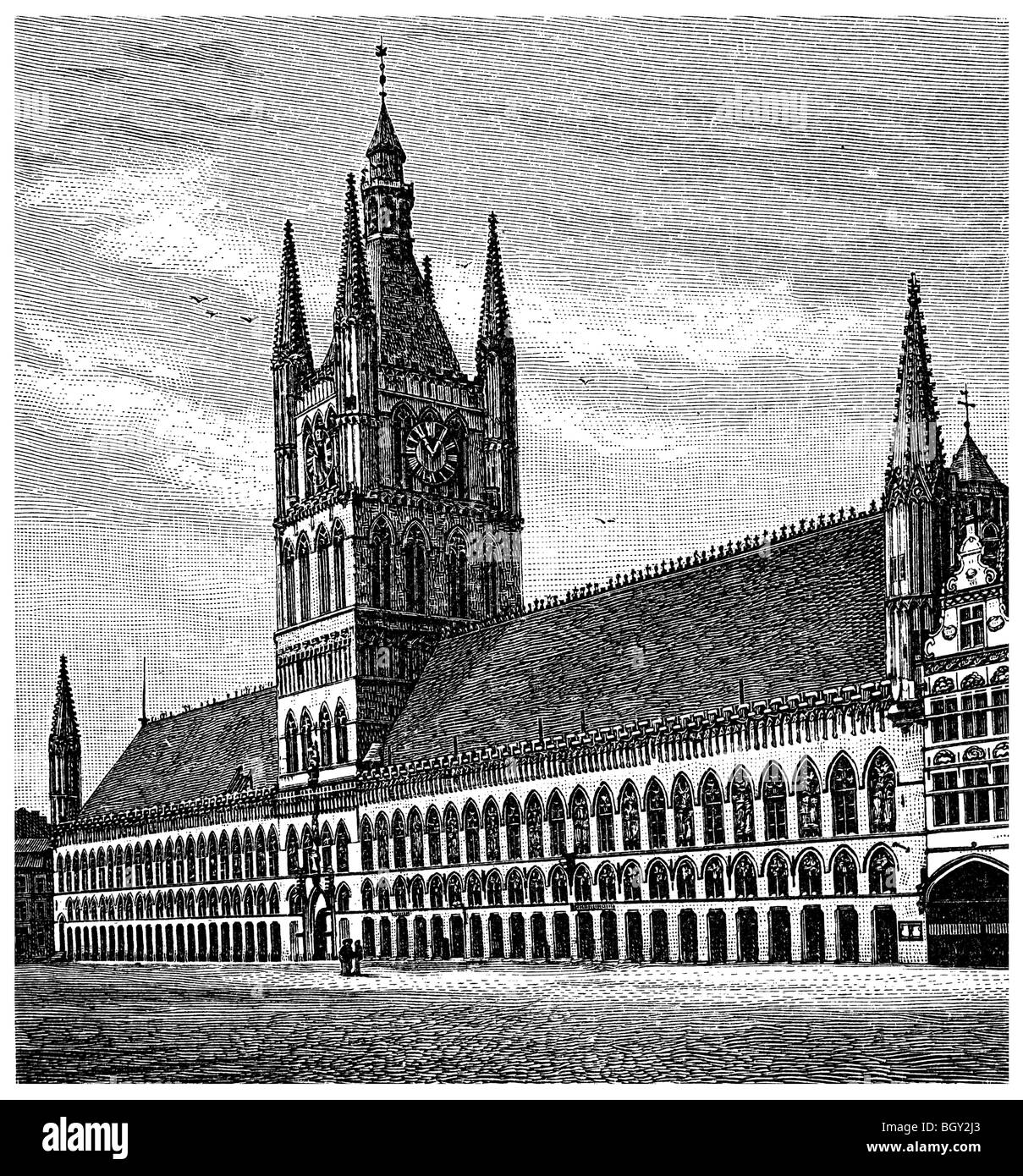 Ancient gothic buildings Black and White Stock Photos & Images - Alamy