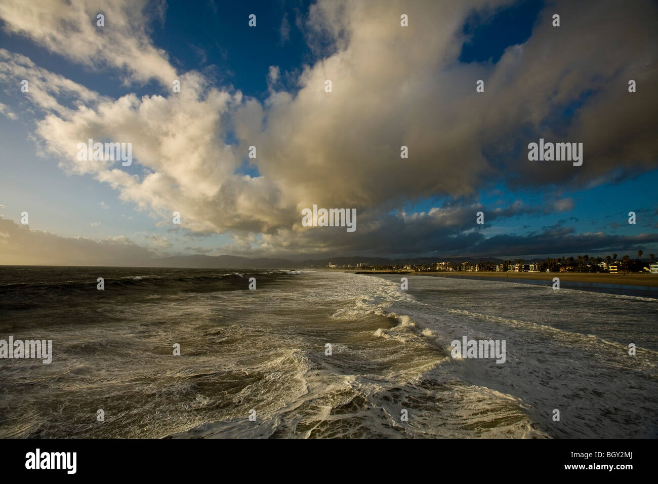 A Winter Storm over the Pacific Ocean taken from the Venice Pier Stock ...