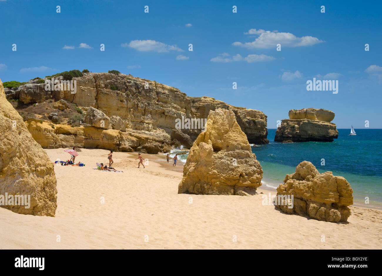 Portugal, the Algarve, Praia de Sao Rafael, near Albufeira Stock Photo ...
