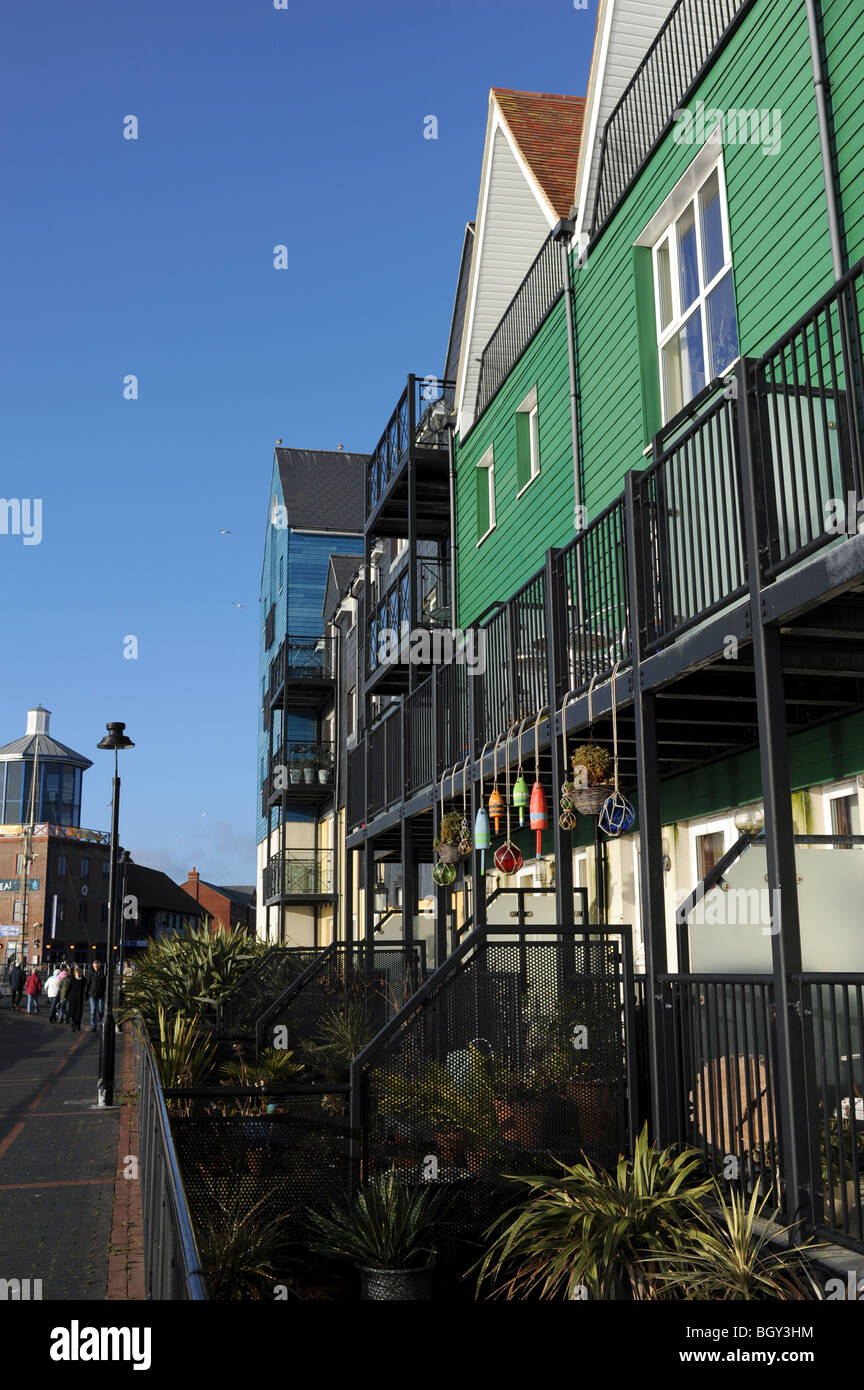 The harbour side walk and properties at Littlehampton Harbour West ...