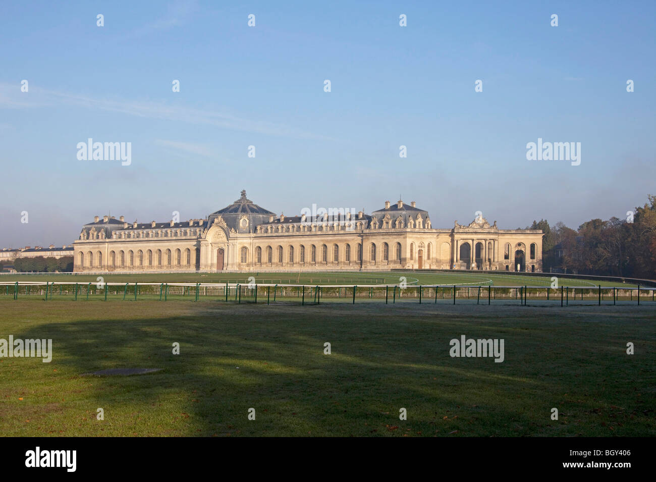 Racecourse and grandes Écuries Château de Chantilly, Oise France. sunny ...