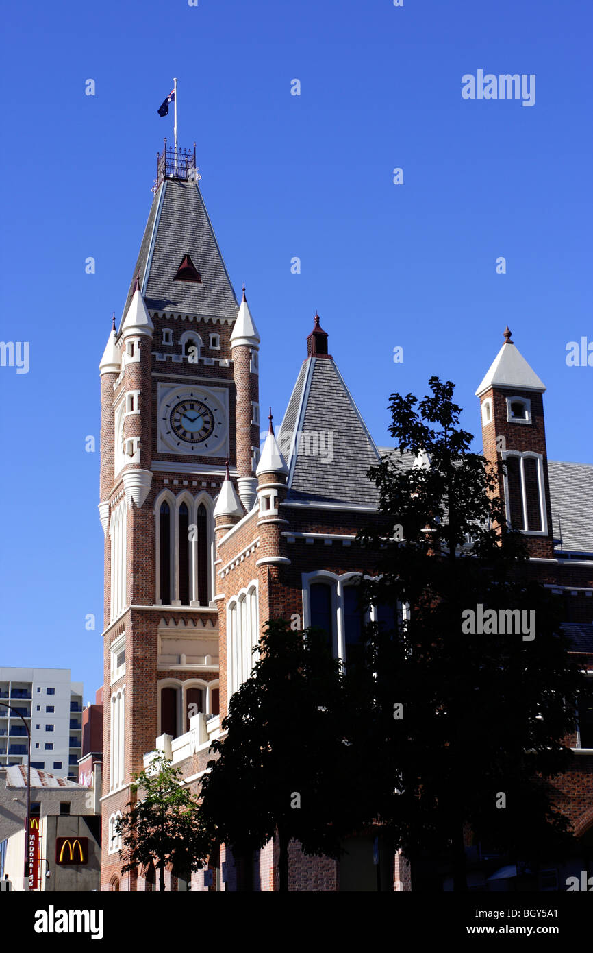 Perth Town Hall clock tower in Western Australia Stock Photo - Alamy