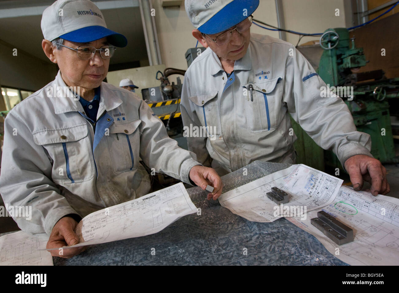 Elderly workers in Japanese industry, Japan Stock Photo - Alamy