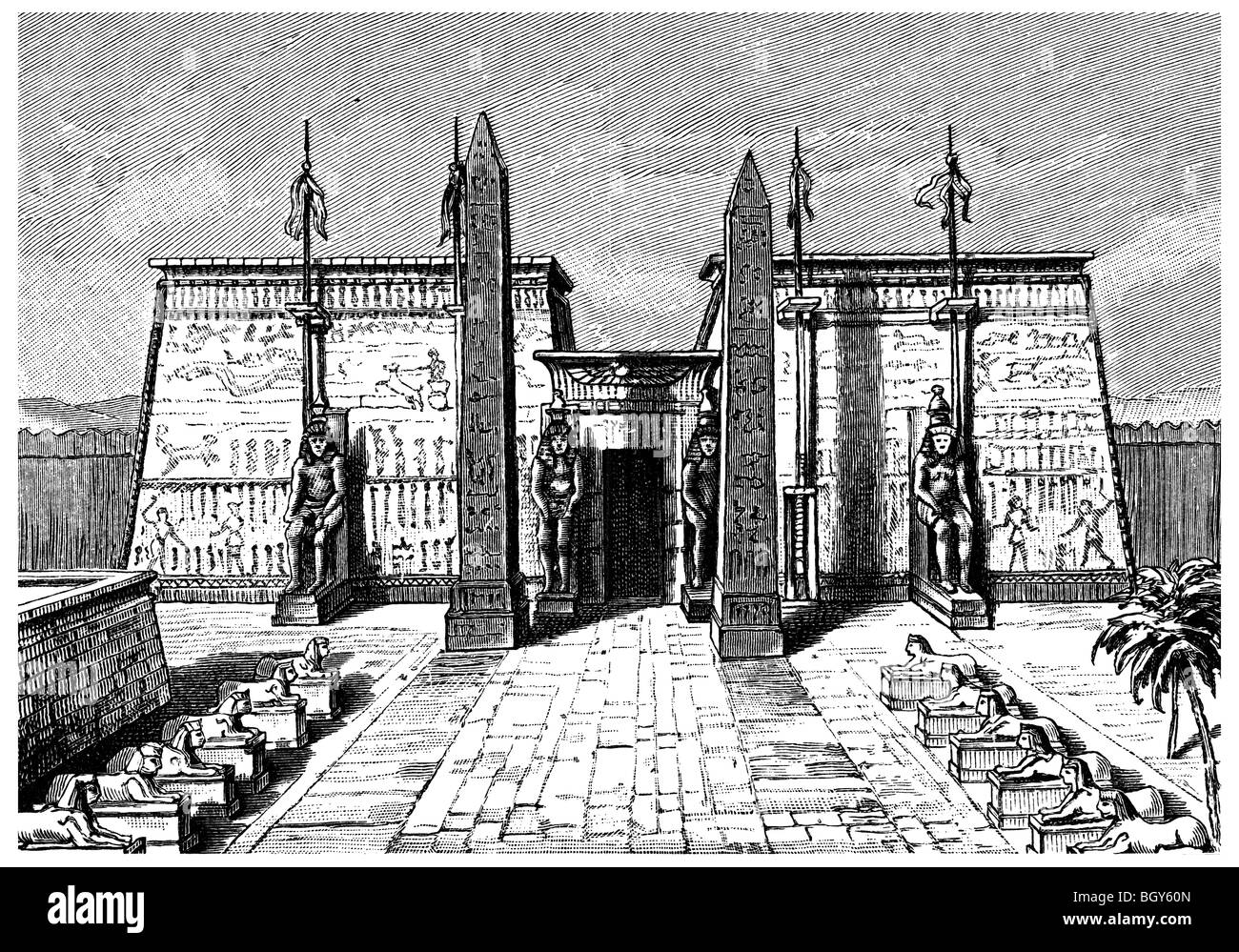Main facade of the temple in Luxor, Egypt Stock Photo - Alamy