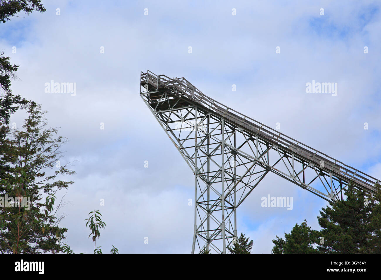 Stairs at at Nansen Ski Jump in Milan New Hampshire USA. This jump was ...