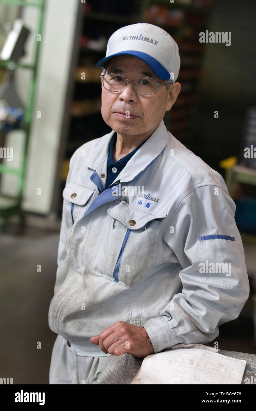 Elderly workers in Japanese industry, Japan Stock Photo - Alamy
