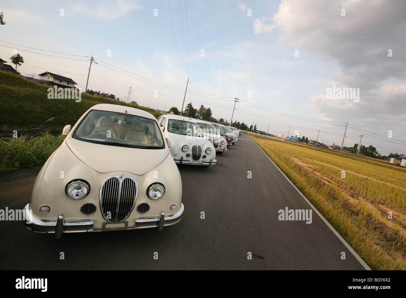 Hand made Mitsuoka 'ViewT' car, in the countryside of Toyama, Japan ...