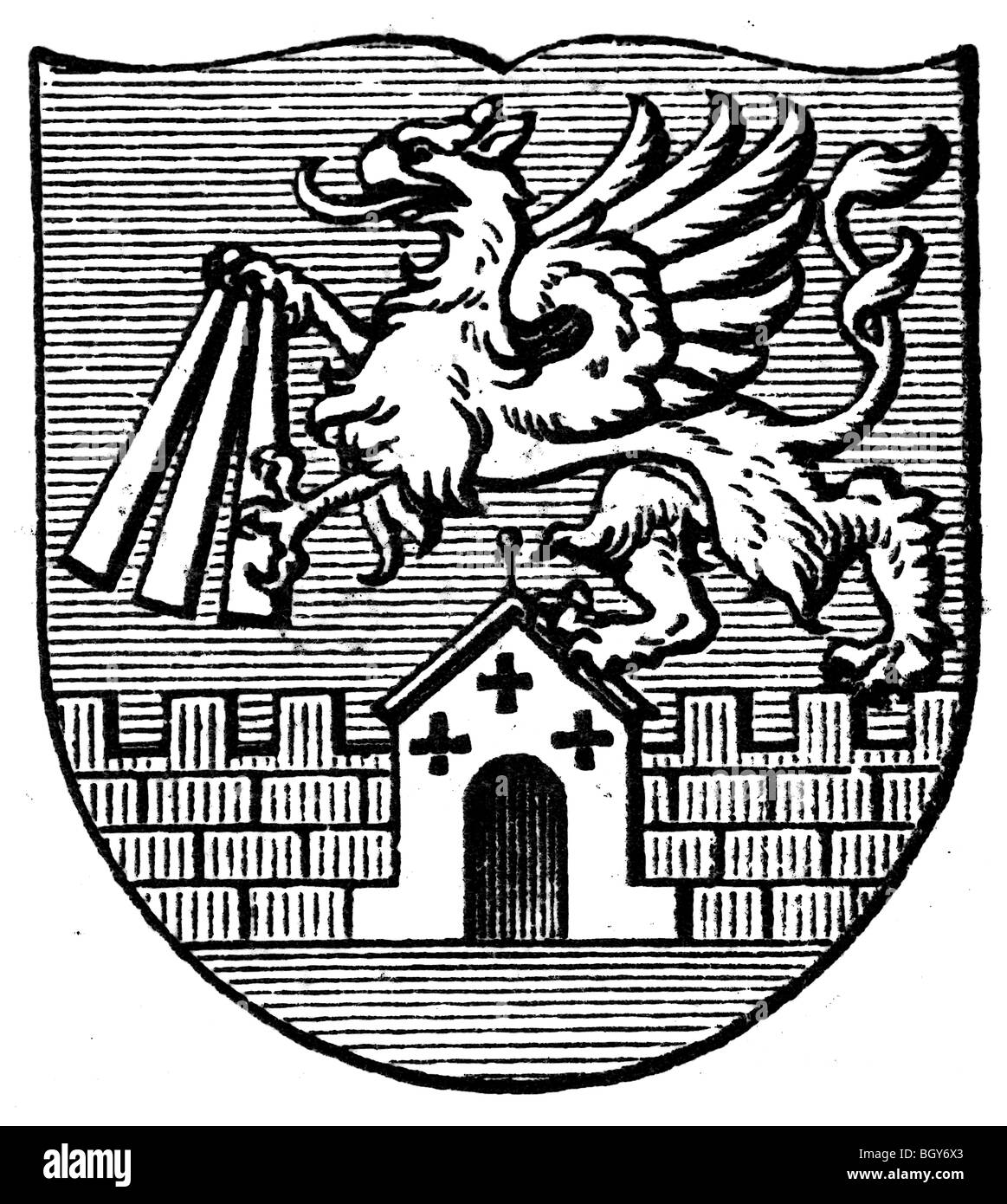 Coats of arms of Anklam, about 1900 Stock Photo - Alamy