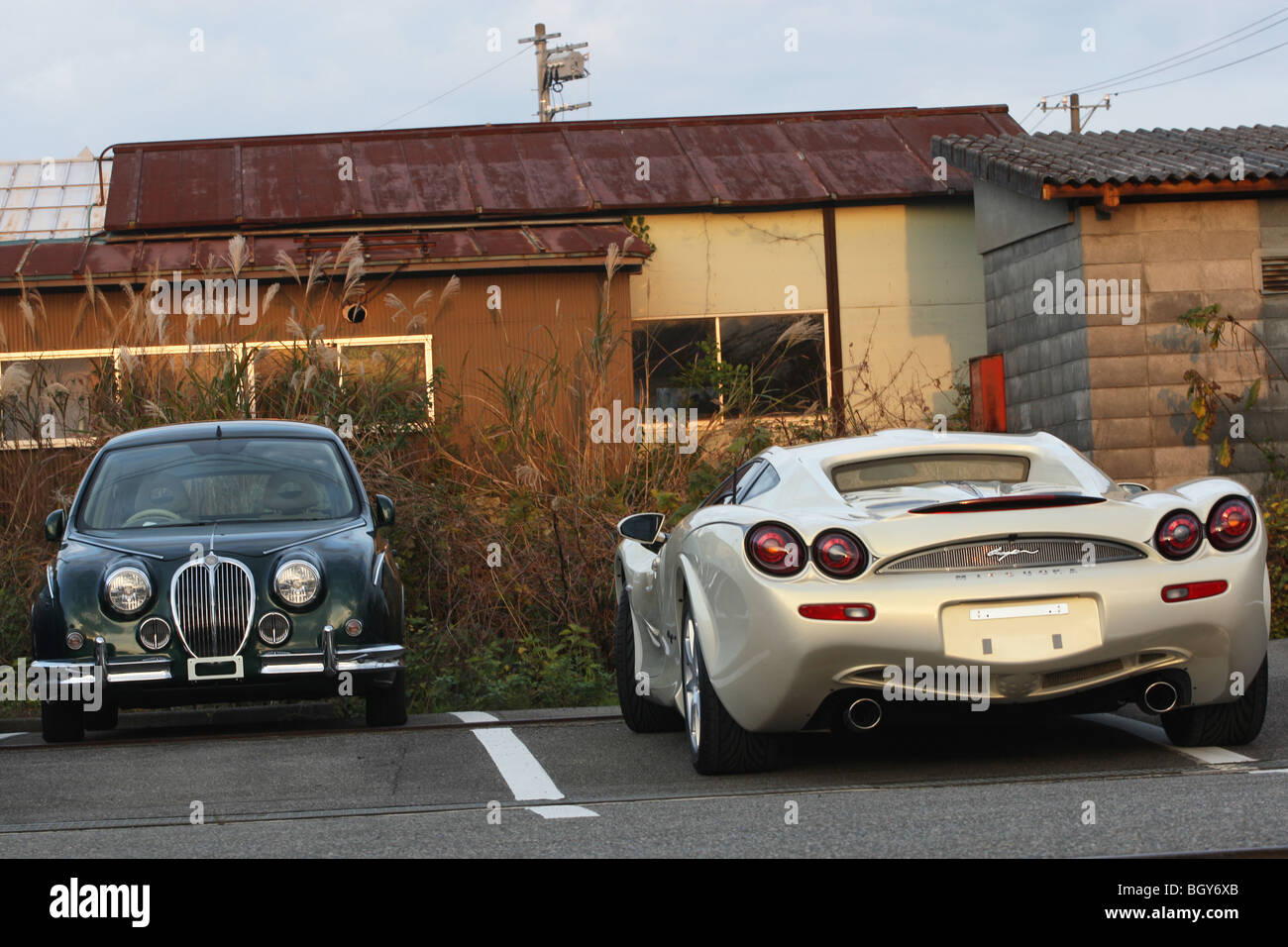 Hand made Mitsuoka 'ViewT' car, in the countryside of Toyama, Japan ...