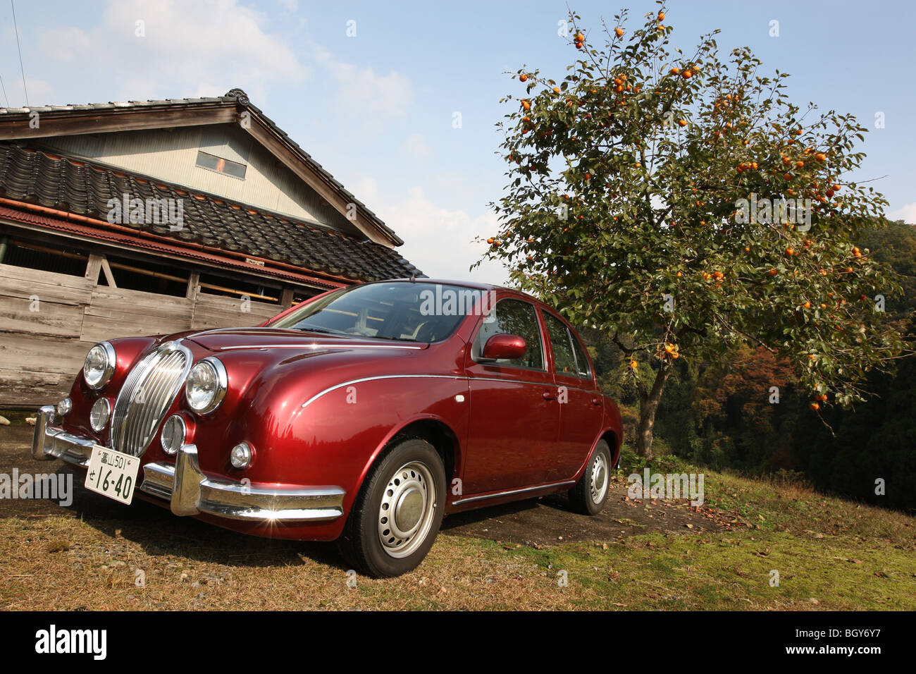 Hand made Mitsuoka 'ViewT' car, in the countryside of Toyama, Japan ...