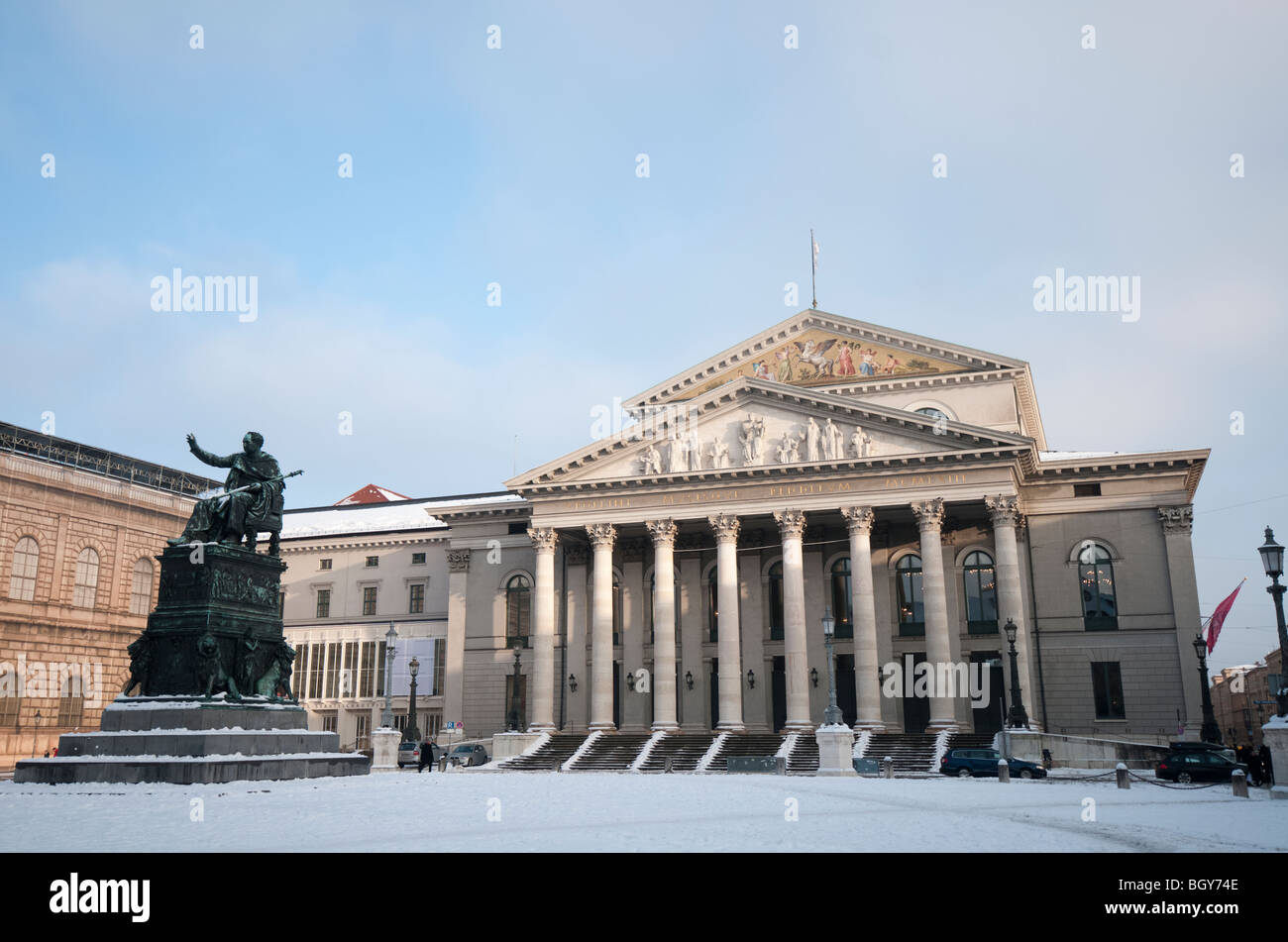 Munich National Theatre in the Snow Stock Photo - Alamy
