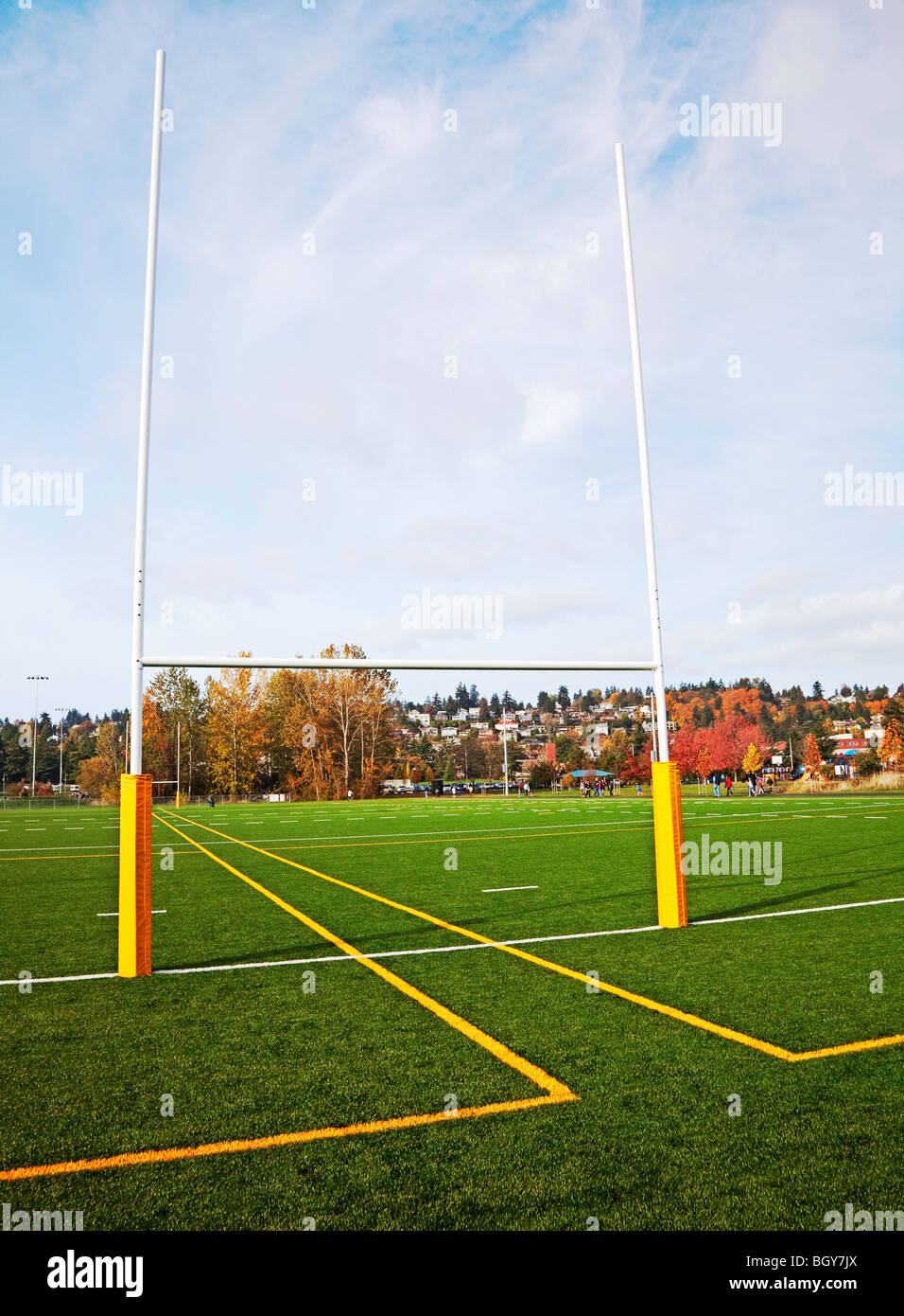 goalpost on football field Stock Photo - Alamy