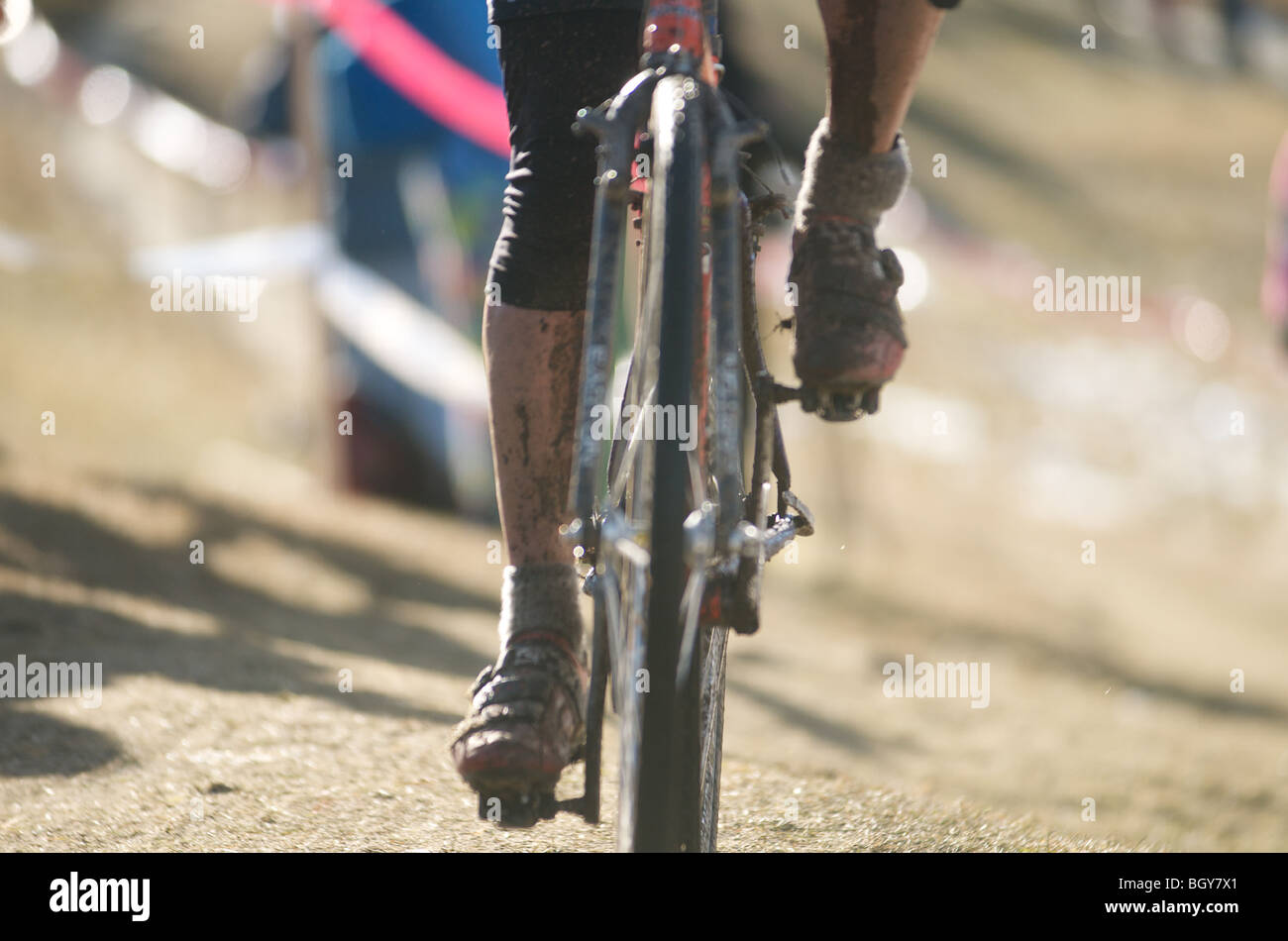 Bikers race in the National Cyclecross in Bend Oregon Stock Photo - Alamy