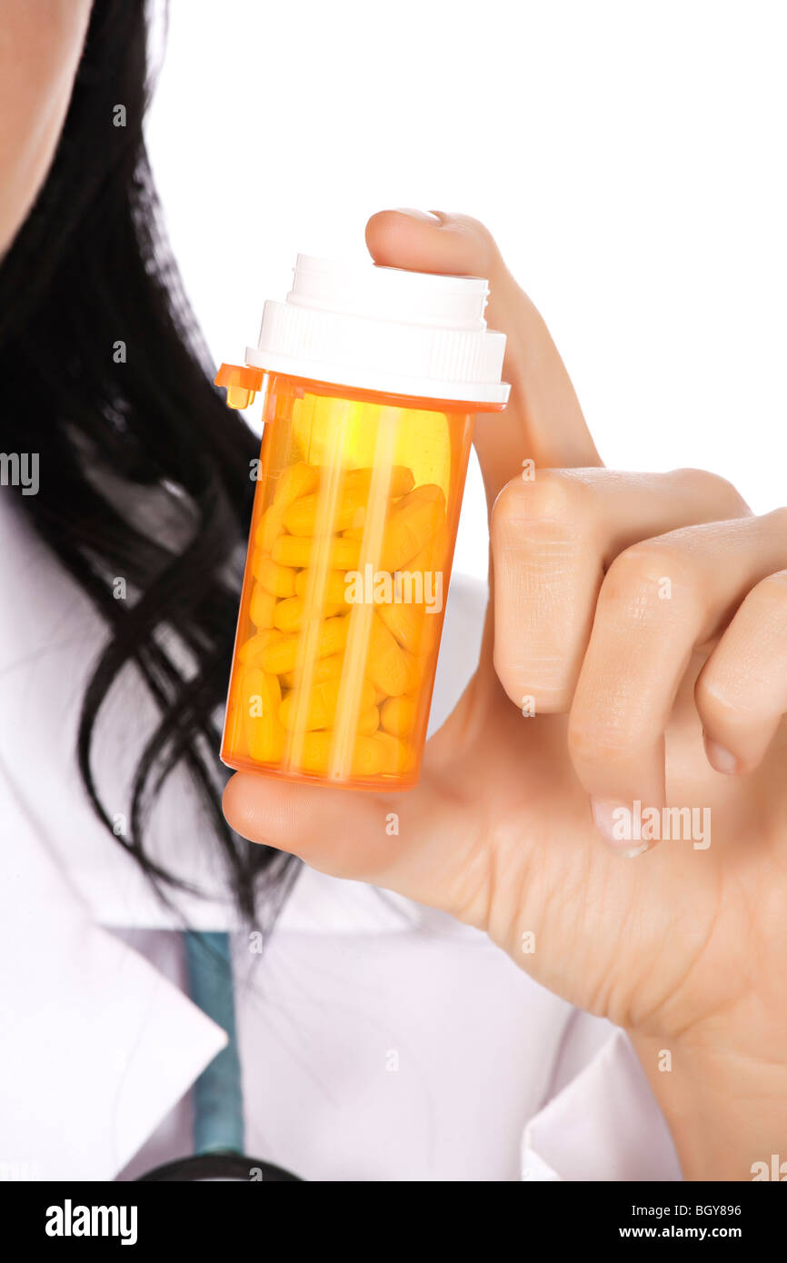 Pharmacist hold pill bottle hi-res stock photography and images - Alamy
