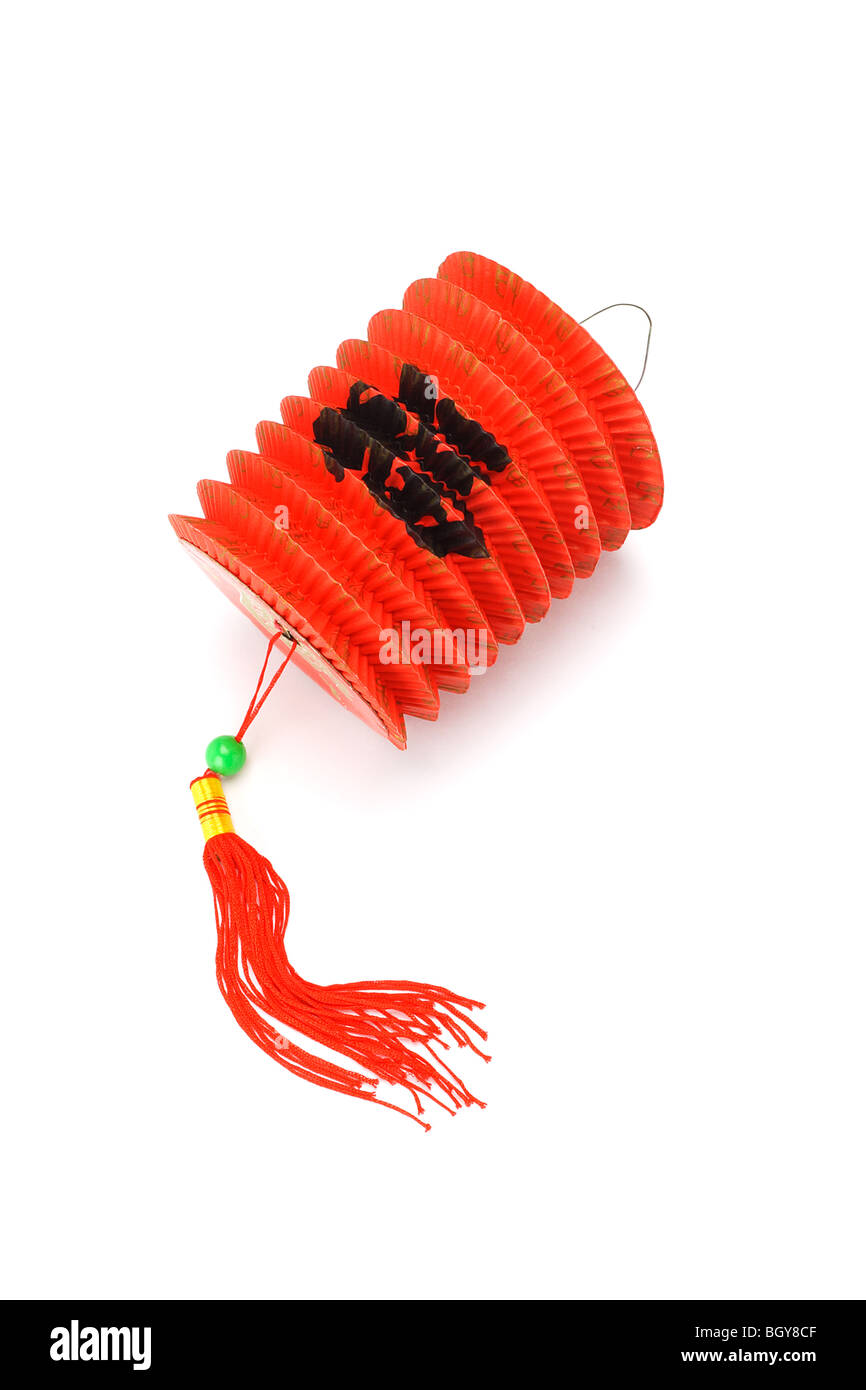 Chinese red paper lantern on white background Stock Photo - Alamy