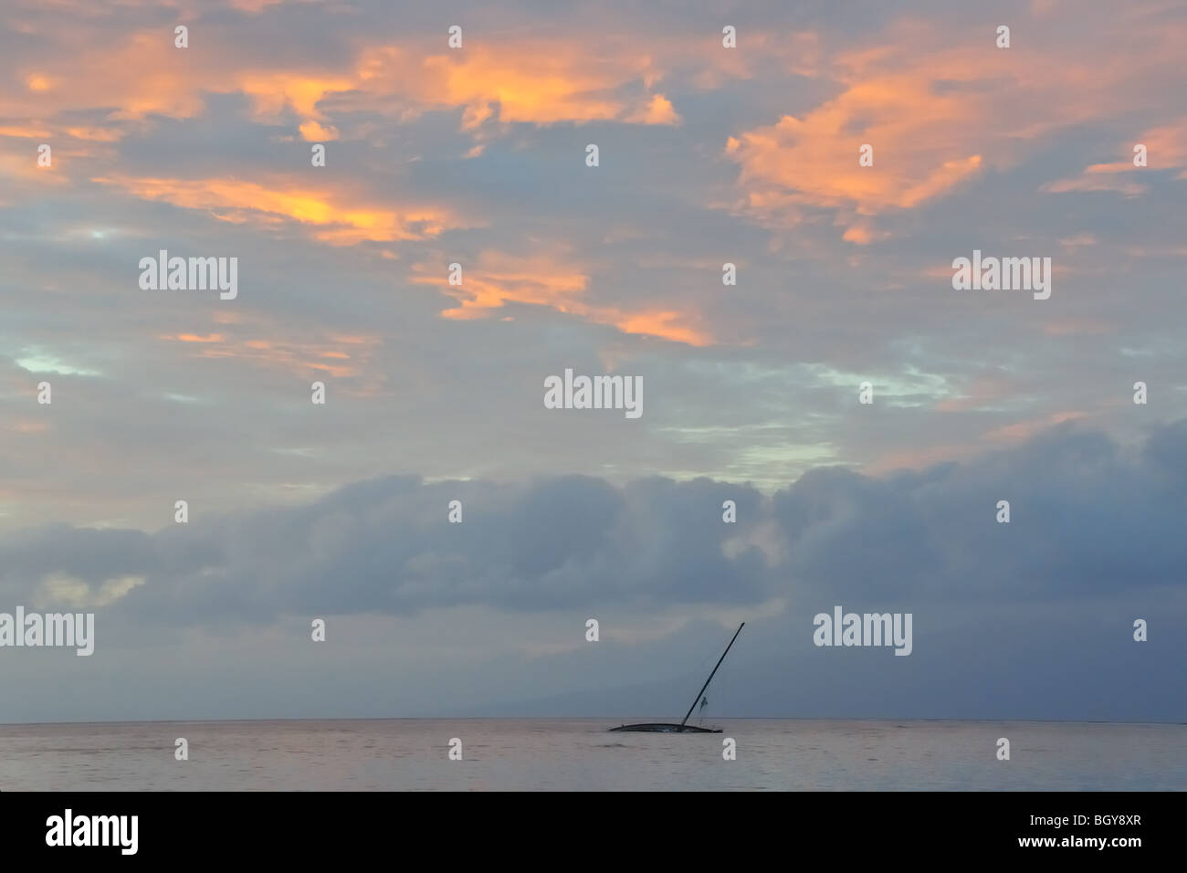 Lahaina shipwreck in sunset Stock Photo - Alamy