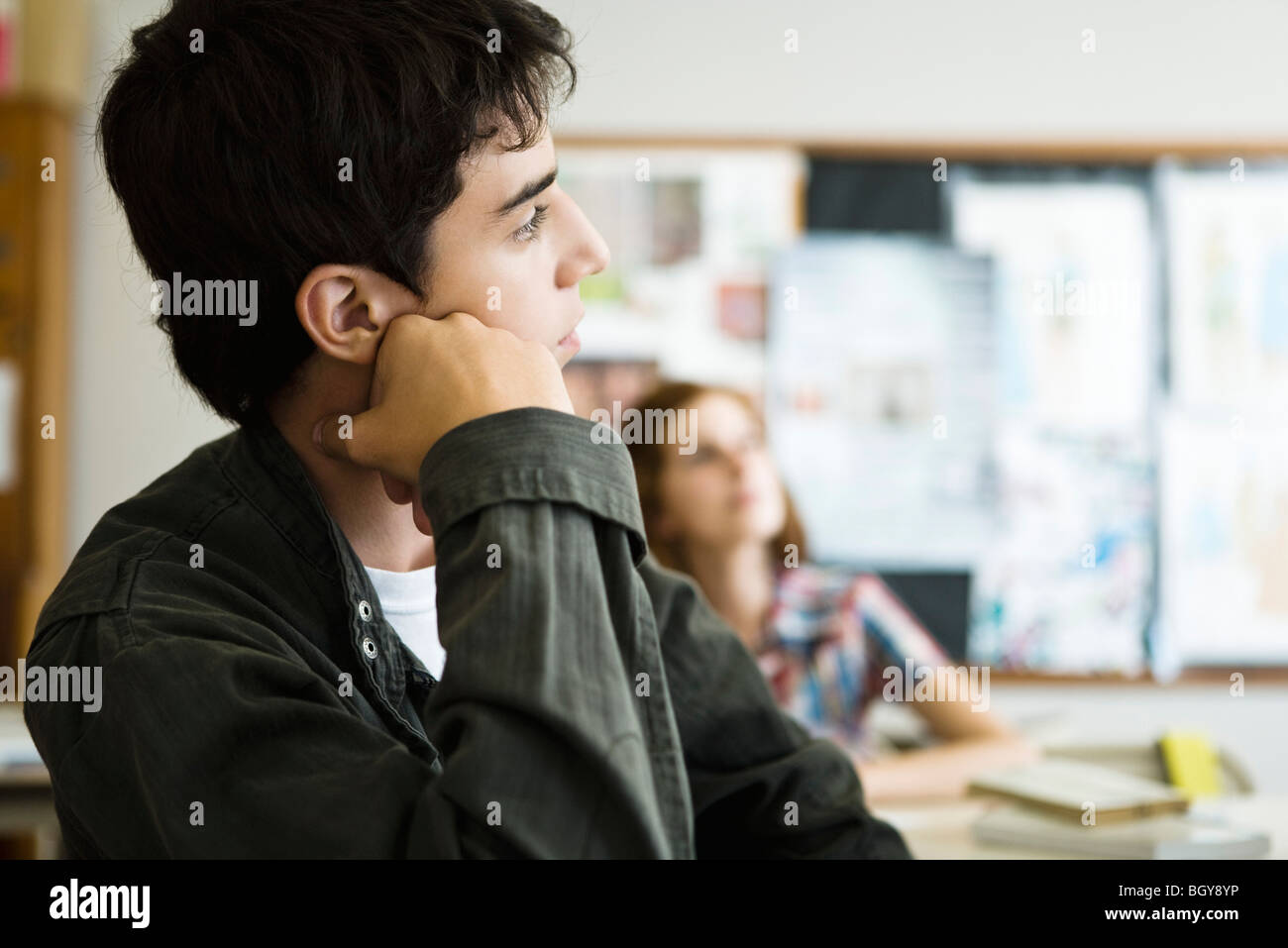 High school student daydreaming in class Stock Photo - Alamy