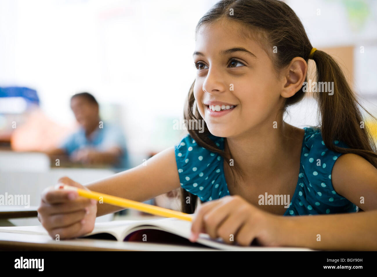 Elementary school student in class Stock Photo - Alamy