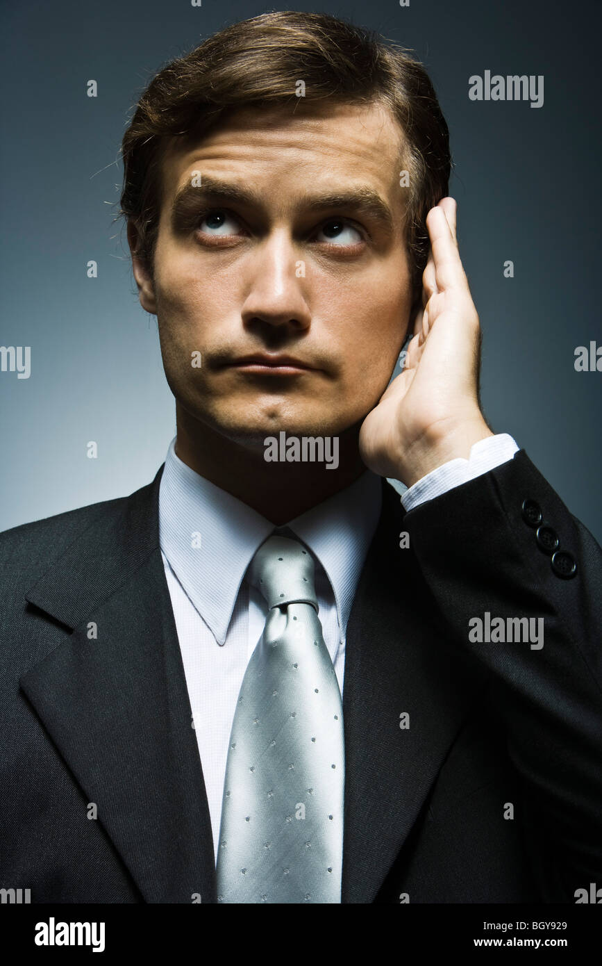 Hand cupped ear hi-res stock photography and images - Alamy