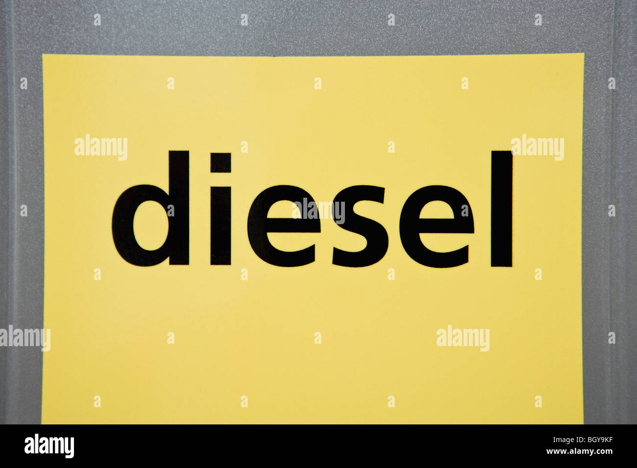 Diesel label on gas pump Stock Photo - Alamy