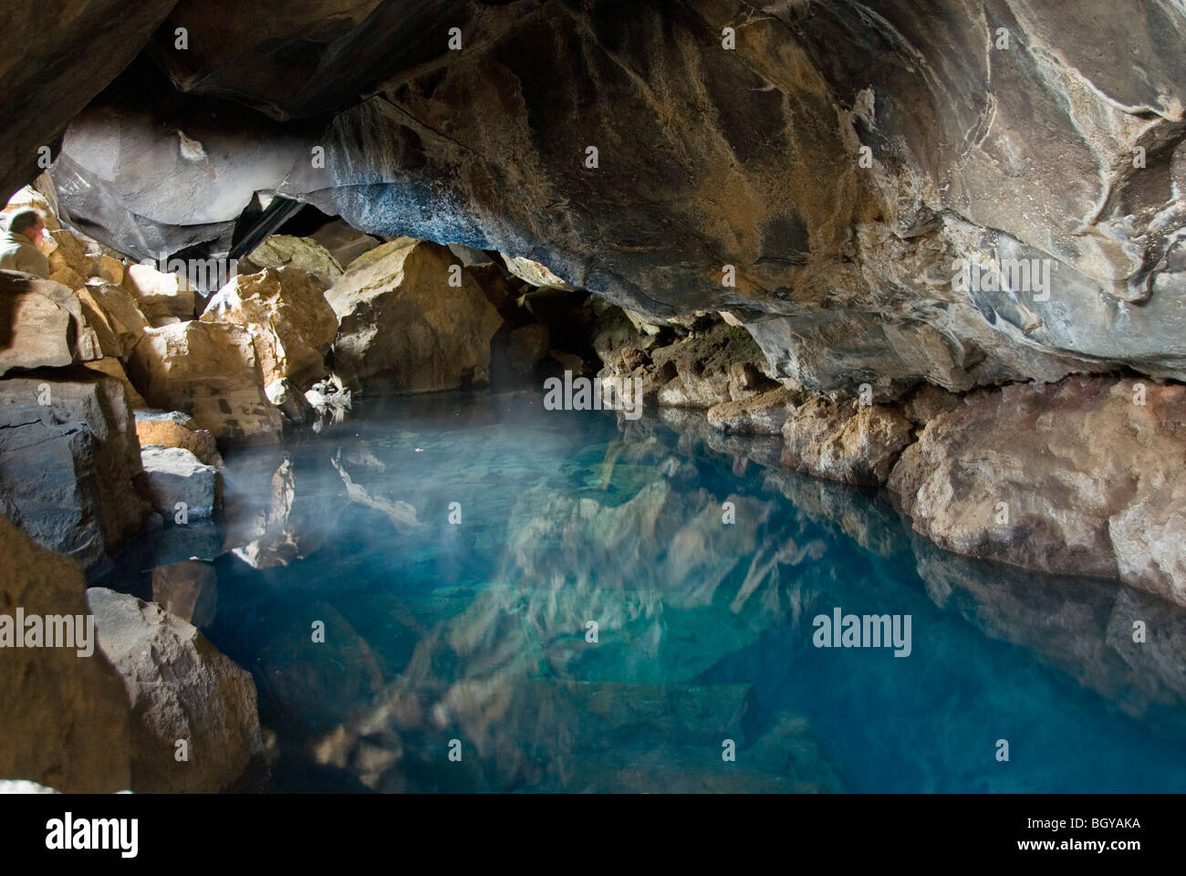 At the grjótagjá crevice hi-res stock photography and images - Alamy