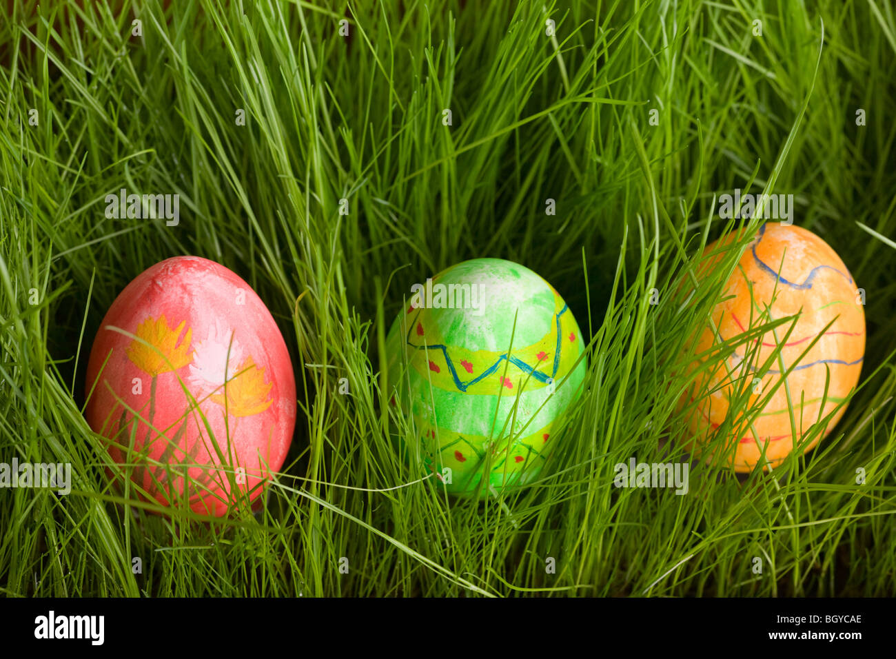 Three Easter eggs Stock Photo - Alamy